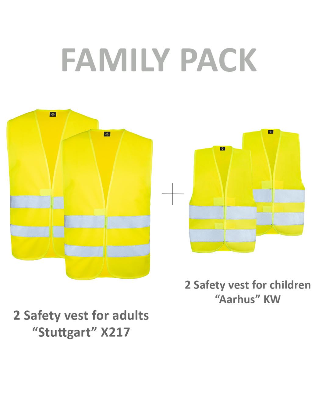 Basic Safety-Vest Family Pack - Cityplotter